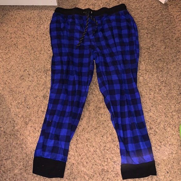 Fruit of the Loom | Pants | Mens Pj Pants Blue And Black Checkered ...